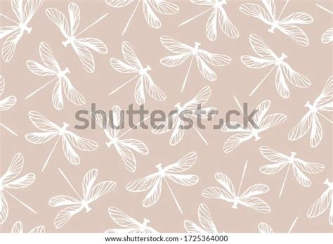 Dragonfly Seamless Pattern Vector Background
