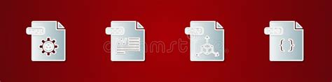Set Max File Document Doc Obj And Css Icon Vector Stock Vector Illustration Of Emblem