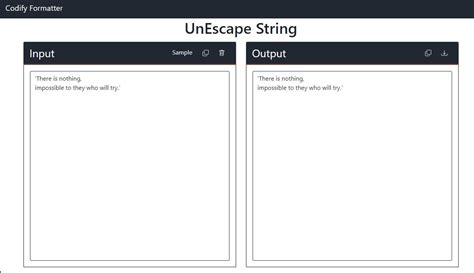 unescape string string unescape codifyformatter