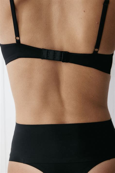 Padded Soft Cup Microfiber Bra Black Ladies Handm Ca