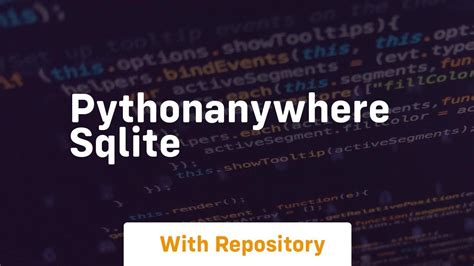 pythonanywhere sqlite youtube