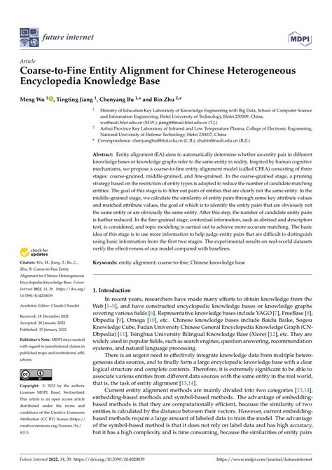Pdf Coarse To Fine Entity Alignment For Chinese Heterogeneous