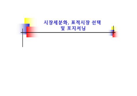 마케팅 시장세분화 표적시장 선택 포지셔닝의 정의 및 관리stp 경제경영