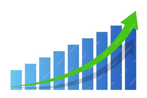 Premium Vector Vector Bar Graph Growth And Up Arrow