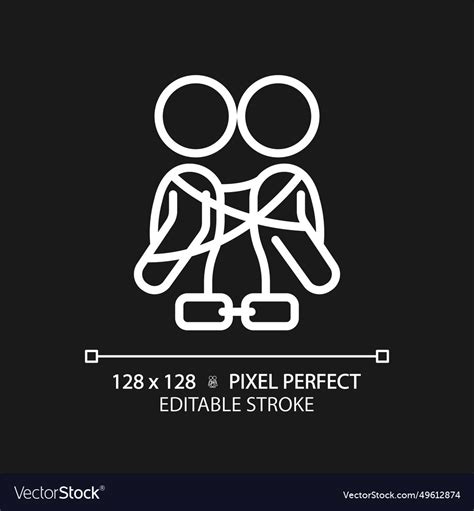 2d Thin Linear Simple White Codependency Icon Vector Image