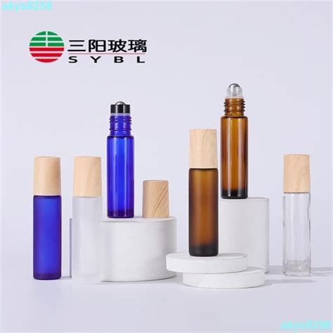 台灣出貨100個起賣 滾珠瓶 10ml模製木紋磨砂滾珠瓶 茶色精油走珠瓶 便攜分裝瓶cds 蝦皮購物
