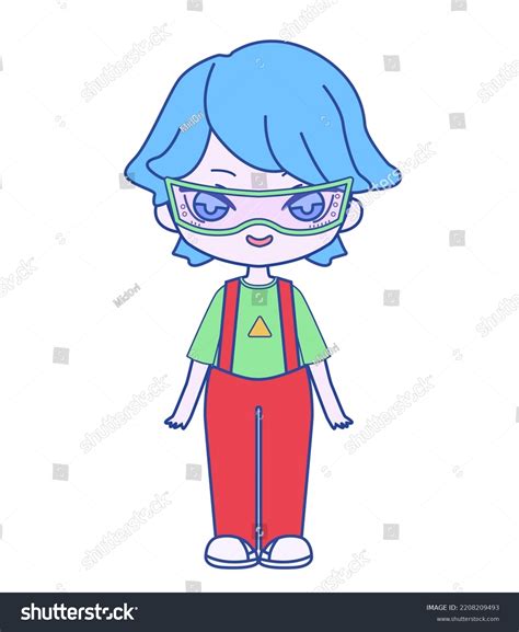 Illustration Isolated Cute Futuristic Chibi Character Stock Vector