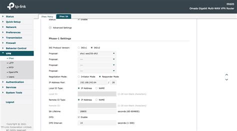 Set Up IKEv VPN For TP Link Safestream Router