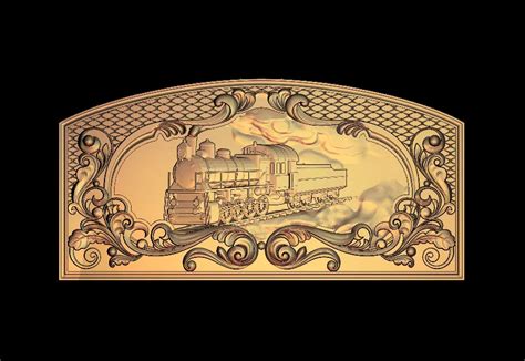 Train 3d Relief Model In Stl Format Cnc Router Carving Engraving Artcam