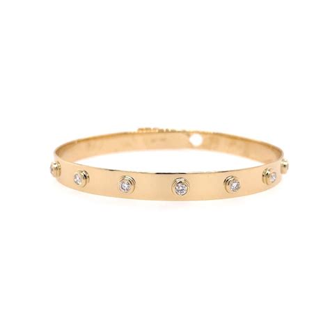 Gold Bezel Set Diamond Bracelet Kosmima Fine Jewelry