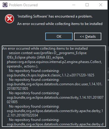 Java Error While Installing Glassfish Tools For Eclipse Photon