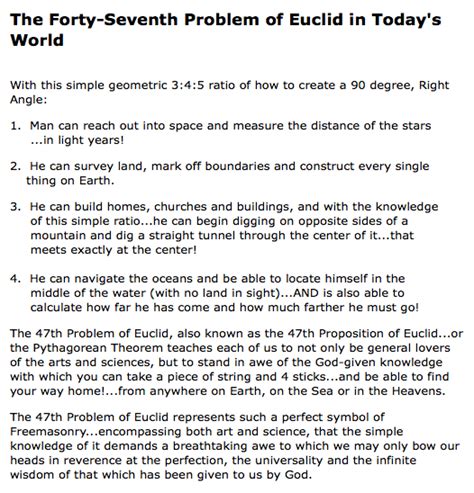 Free To Find Truth 47 75 156 47th Problem Of Euclid