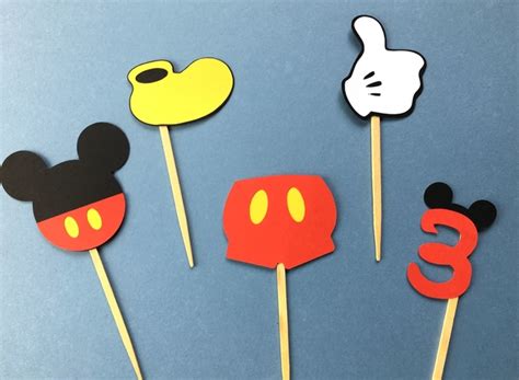Kit Mini Topper Mickey 10 Unidades Criah Papel