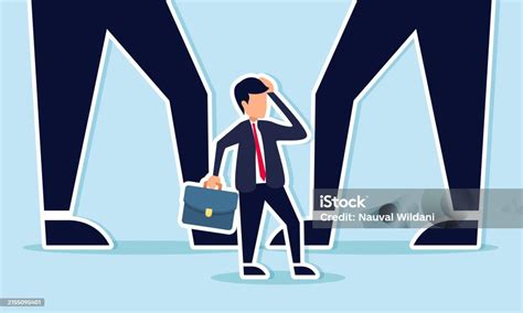 대기업과 싸우는 소상공인 경쟁과 위협에 대한 두려움 동종 업계의 대기업 경쟁자와 맞서는 고군분투하는 사업가의 개념 갇힌에 대한