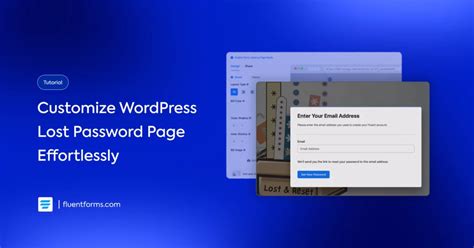 how to customize the wordpress lost password page fluent forms