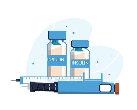 Premium Vector Syringe With Insulin Pen And Vial Or Ampoule Of