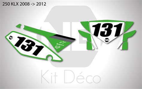 Kit Déco Fond De Plaque Numéro Kawasaki Kx X Klx Kdx Strat Séries
