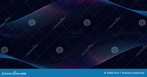 Abstract Technology Futuristic Glowing Neon Blue And Pink Wave Light