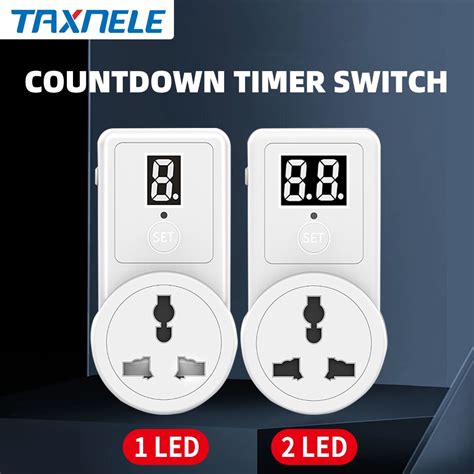 Digital Countdown Timer Switch Universal Socket Plug In Time Electric Car Charge Eu Plug 10a