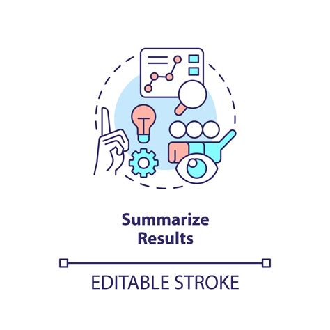 Summarize Results Concept Icon Make Conclusion Sum Up And Analyze Review Report Abstract Idea