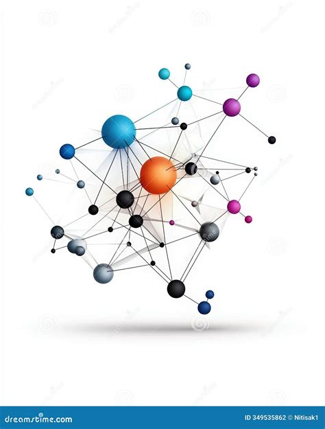 Colorful Molecular Structure On White Background Stock Illustration Illustration Of