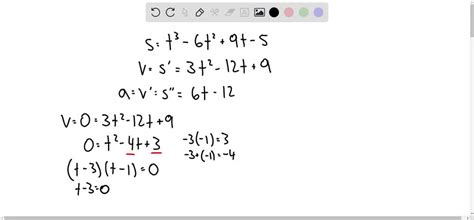solved after t seconds a particle has gone s metres where s t3 6t2