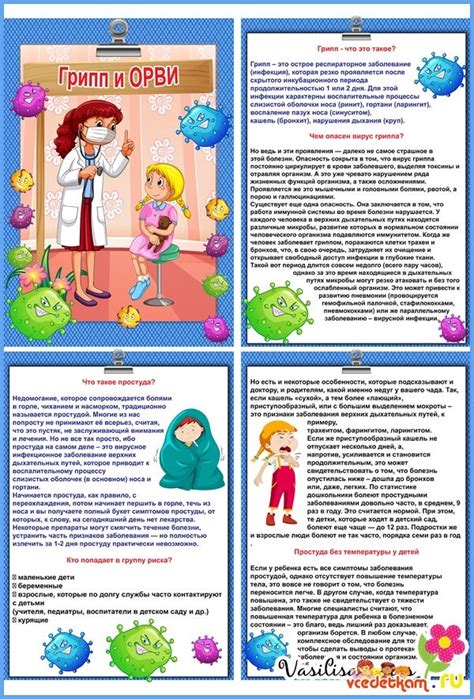 Папка передвижка Грипп и ОРВИ Школьные плакаты Детский сад темы и