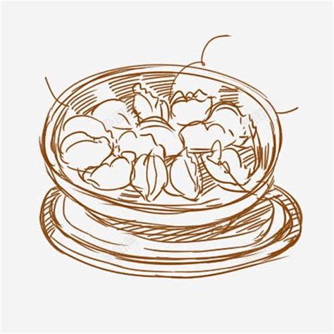 清新手绘线条饺子插画 元素 免抠png 设计图片 免费下载 页面网页 平面电商 创意素材
