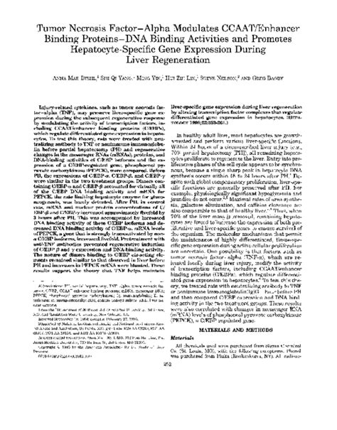 Pdf Tumor Necrosis Factor Alpha Modulates Ccaat Enhancer Binding