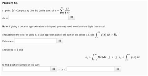 Solved A Compute S The Rd Partial Sum Of S Chegg