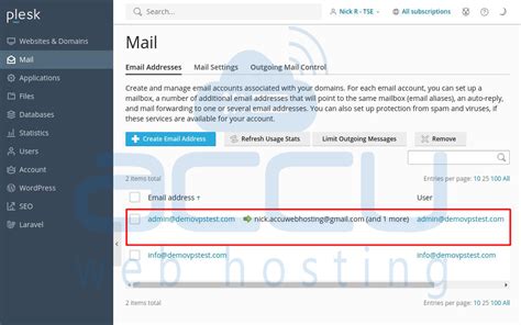 How To Configure E Mail Forwarder In Plesk Plesk Tutorials Accuweb