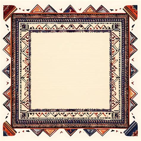 Watercolor Of Yemeni Jambiya Rug Curved Dagger Motif Diagonal Lines