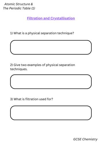Aqa Chemistry Gcse Filtration And Crystallisation Teaching Resources