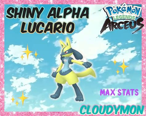 Pokemon Legends Arceus Shiny Alpha Lucario Max Effort Etsy