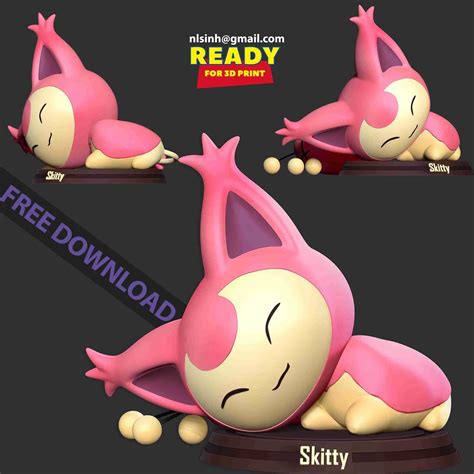 3d Printer Files 3mf File Skitty Pokemon Fanart Creality Cloud