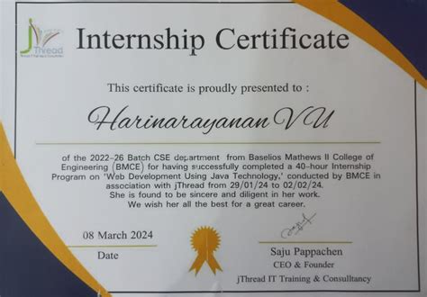 Webdevelopment Java Internshipexperience Hari Narayanan V U