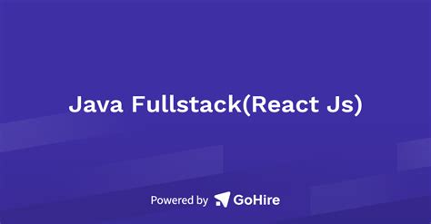 Java Fullstackreact Js At N Consulting Ltd Jobs At N Consulting Ltd