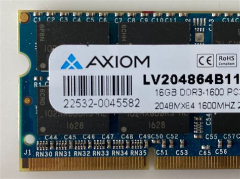 16gb Ddr3 Pc3 1600 Pc3l 12800 Sodimm 1600mhz Axiom 4x70j32868 Ax