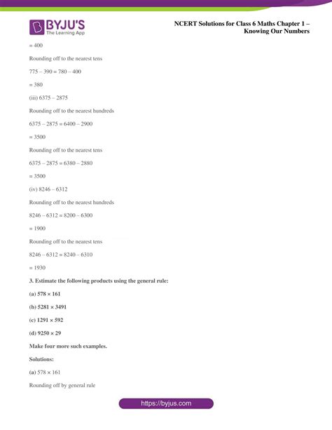 Ncert Solutions Class 6 Maths Chapter 1 Knowing Our Numbers Free Pdf