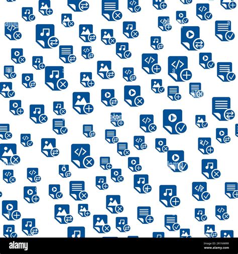 Media Files Outline Icons On White Background Modern Web Seamless Pattern Design Different Web