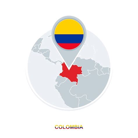 Premium Vector Colombia Map And Flag Vector Map Icon With Highlighted