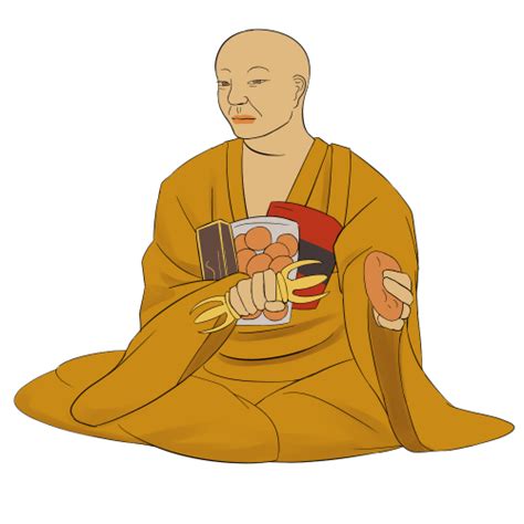 食べ物をくれる空海 イラストノーカ