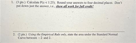 Solved Pts Calculate P Z