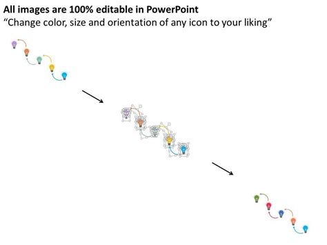 Five Staged Sequential Bulb Diagram Flat Powerpoint Desgin Presentation PowerPoint Diagrams