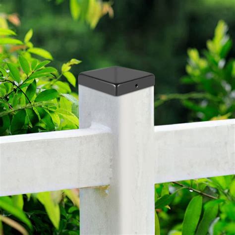 Capuchon De Poteau Chapeau Pyramide Clôture De Protection 71x71mm Noir
