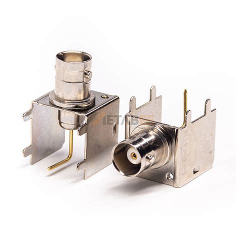 Bnc Female Pcb Through Hole Mount Connector Right Angle Metabeeai