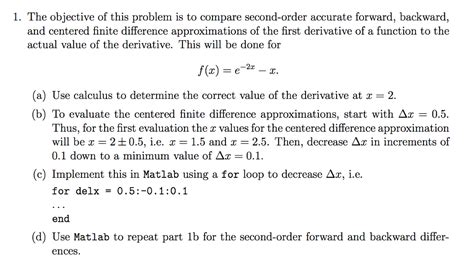 Solved The Objective Of This Problem Is To Compare