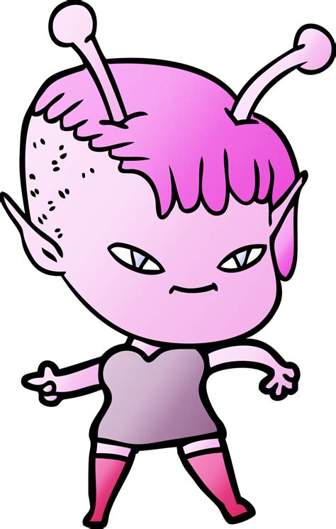 Cute Cartoon Alien Girl Drawing 46721507 Png