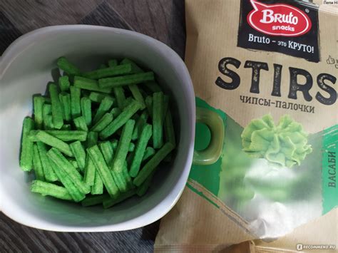 Чипсы BRUTO Stirs пшенично-кукурузные со вкусом васаби - «Зеленые ...