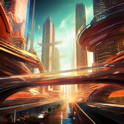 Ilustraciones De Ai Generativas Arquitectura Futurismo Ciudad Edificios De Futurismo Imagen De
